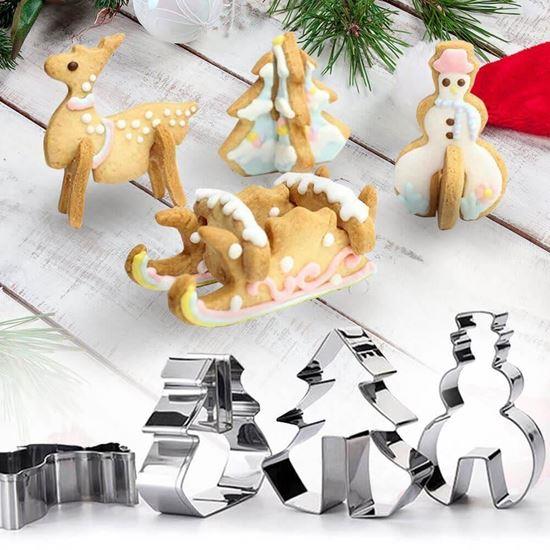 Świąteczne foremki do pierniczków 3D - 4 szt. | TaniePrezenty.pl